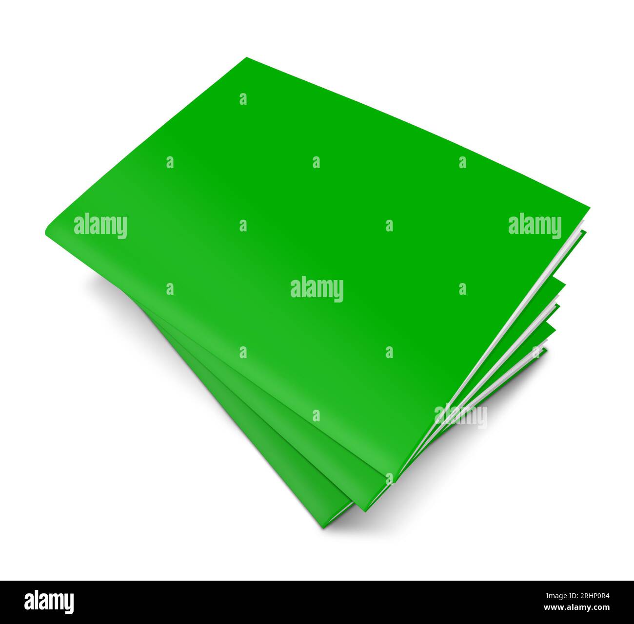 Green magazine blank template for presentation layouts and design. 3D ...