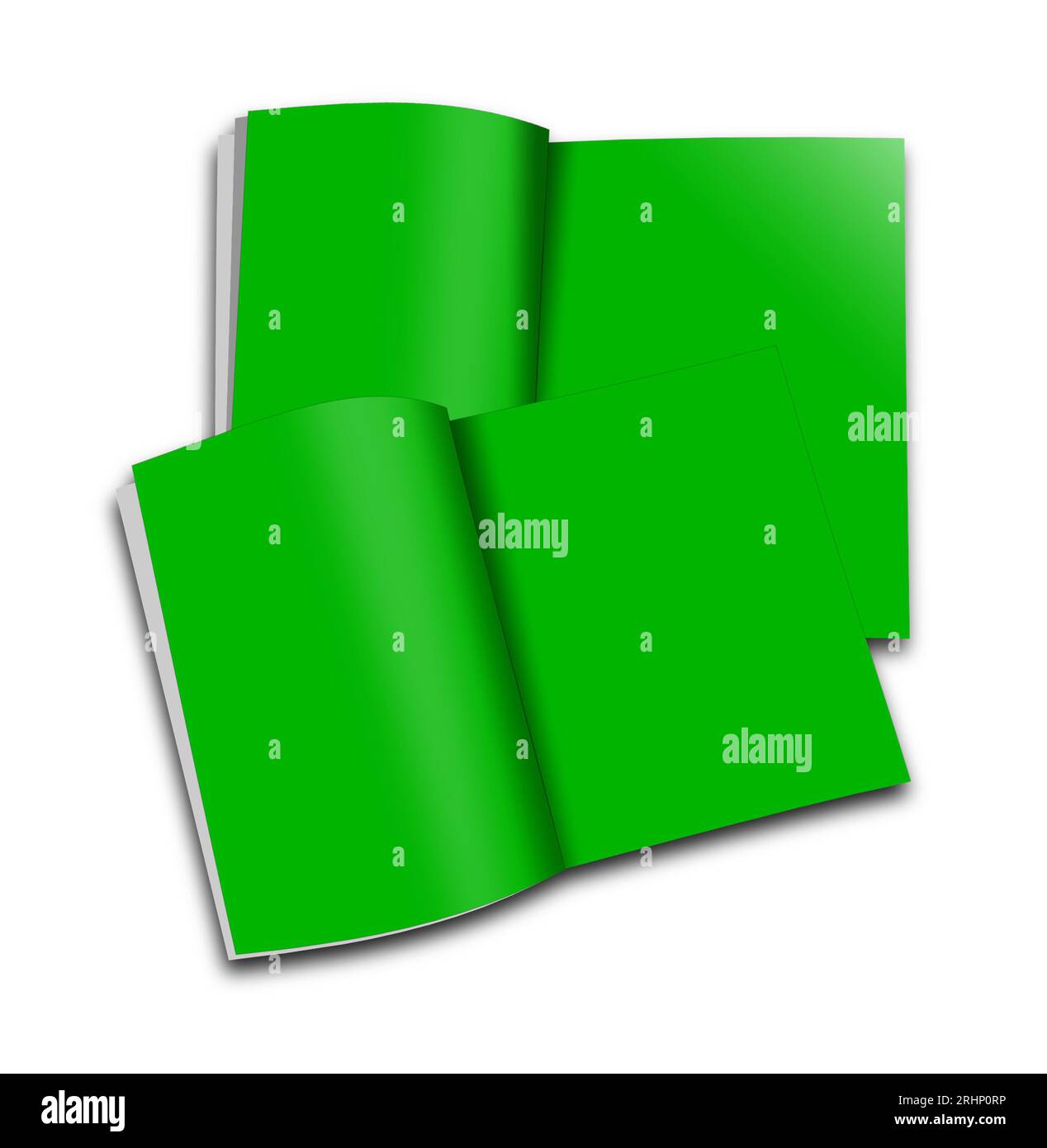 Green magazine blank template for presentation layouts and design. 3D ...