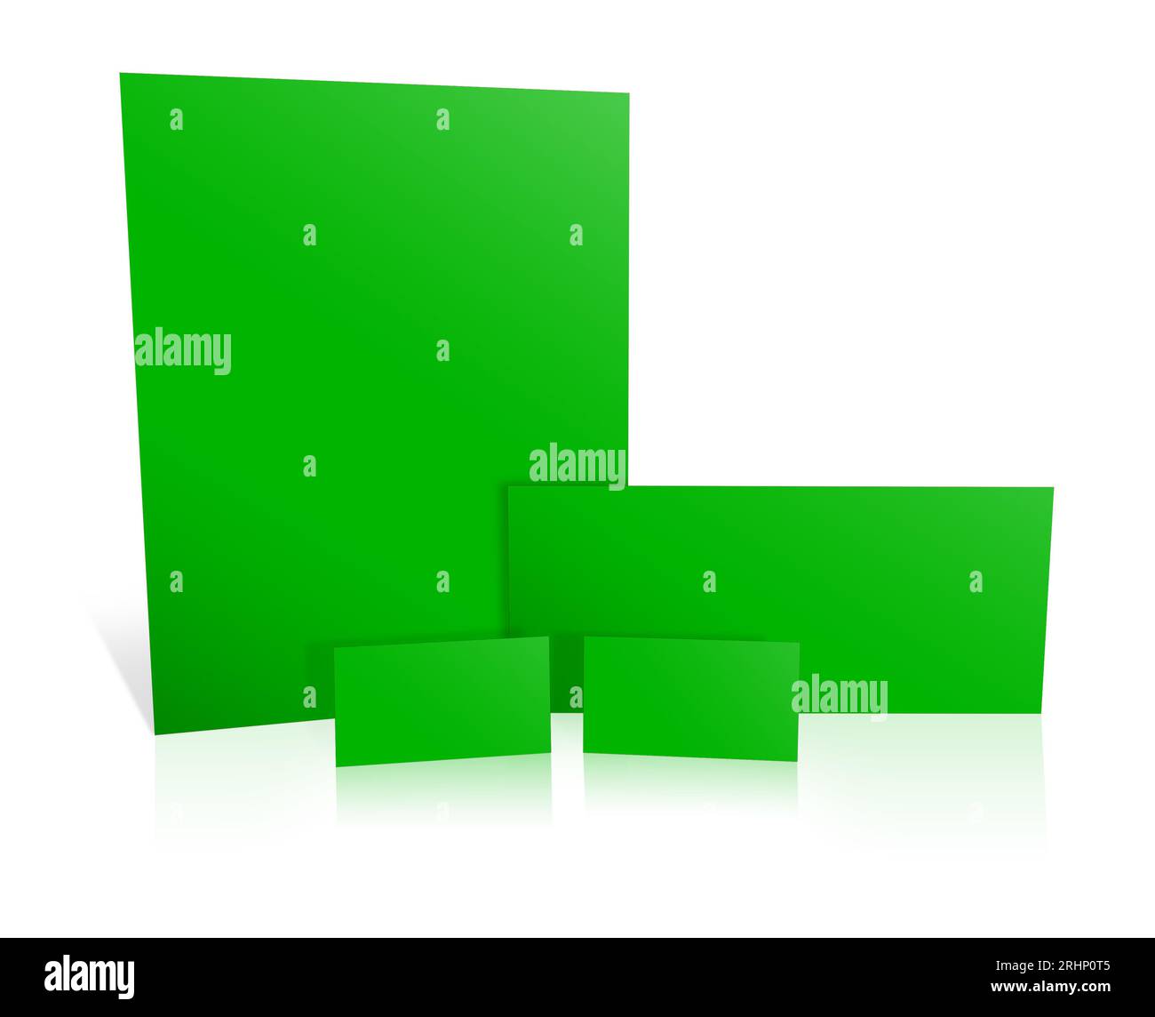 Green promotional paper blank template for presentation layouts and ...