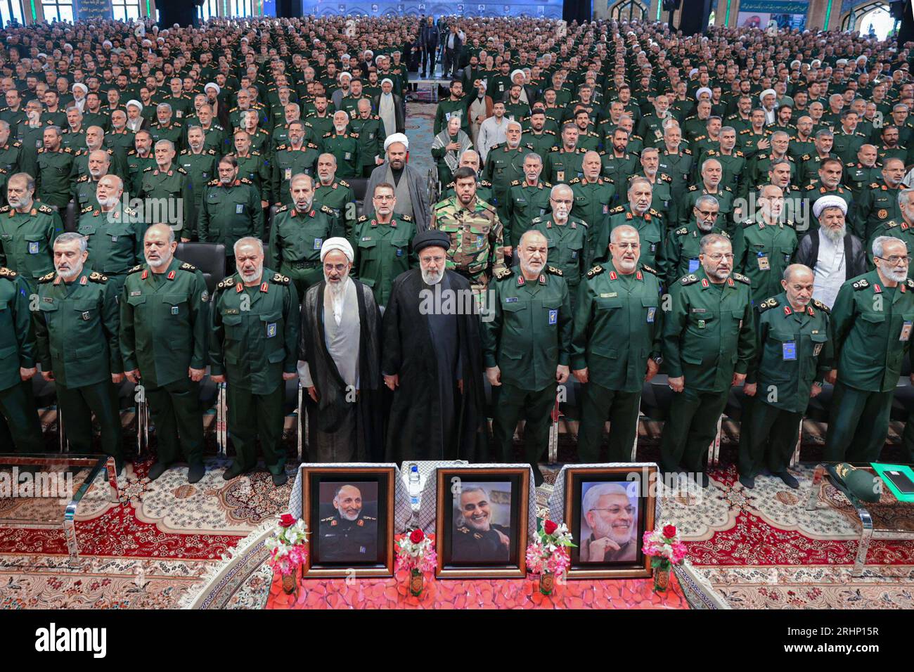 Tehran, Iran. 18th Aug, 2023. Iranian president EBRAHIM RAISI (C) and ...