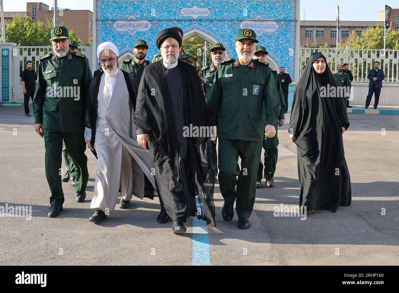 Tehran, Iran. 18th Aug, 2023. Iranian president EBRAHIM RAISI (C) and ...