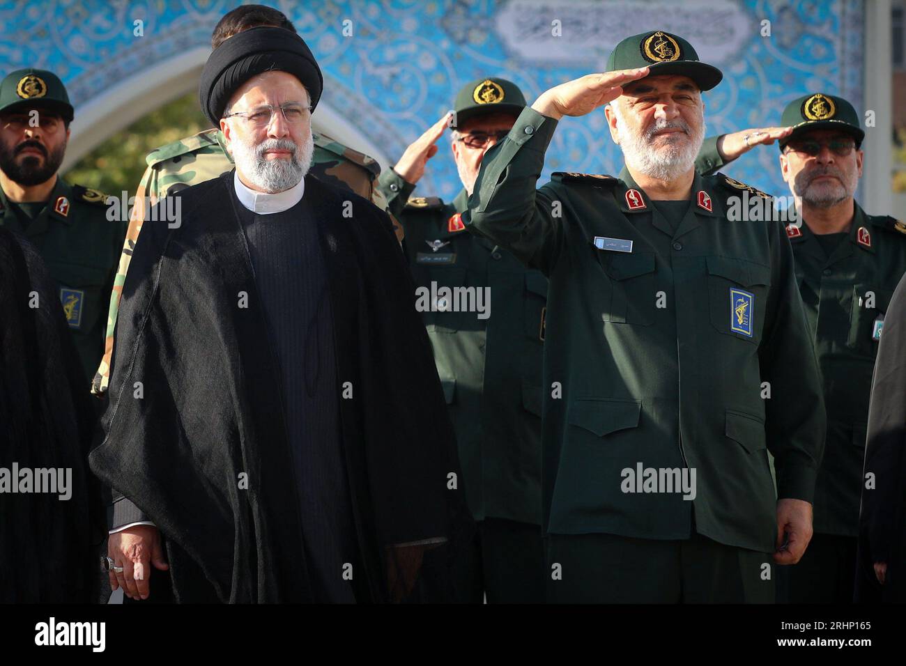 Tehran, Iran. 18th Aug, 2023. Iranian president EBRAHIM RAISI (L) and ...
