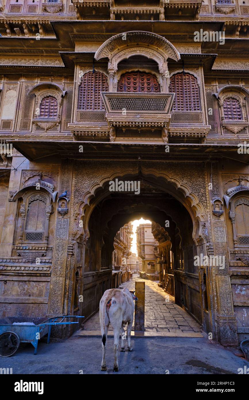 India, state of Rajasthan, Jaisalmer, Patwah-ki-haveli date of the ...