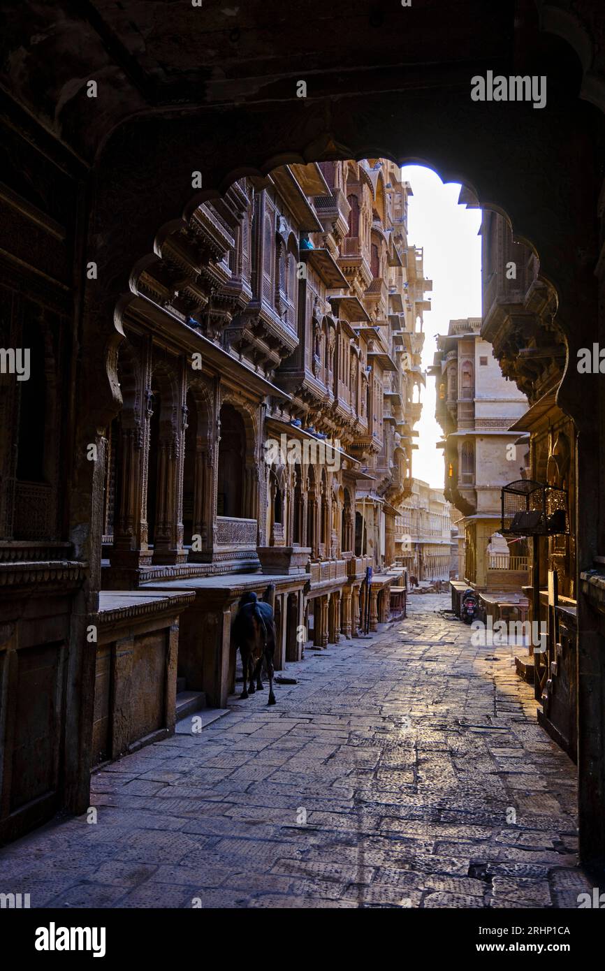 India, state of Rajasthan, Jaisalmer, Patwah-ki-haveli date of the ...