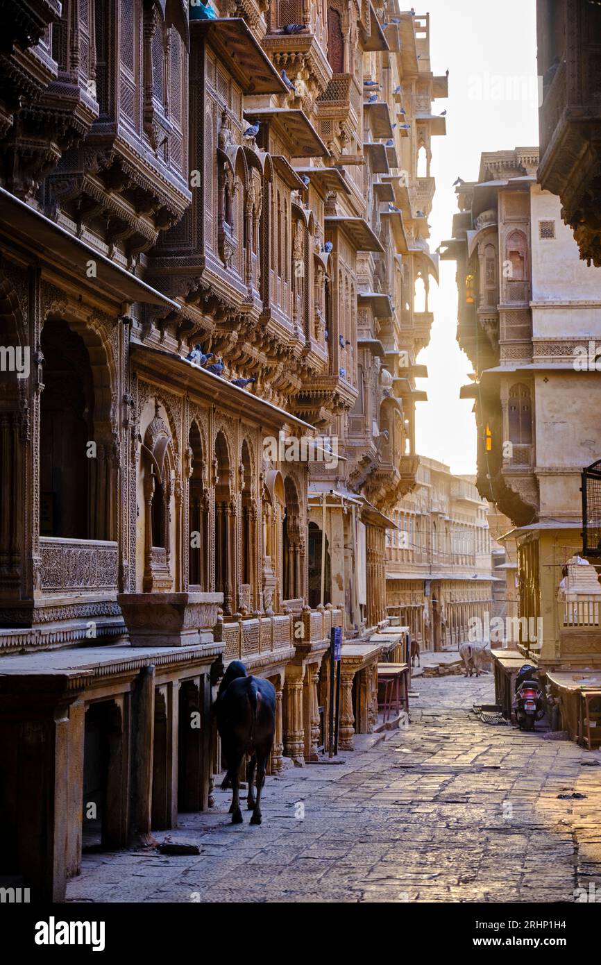 India, state of Rajasthan, Jaisalmer, Patwah-ki-haveli date of the ...