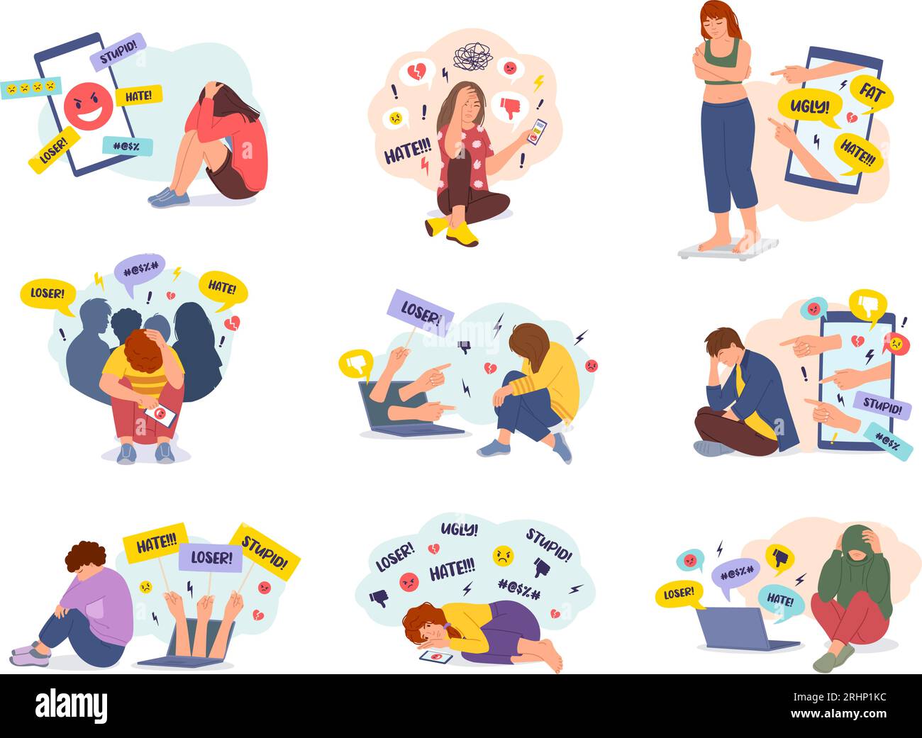Cyberbullying Stock Vector Images - Alamy