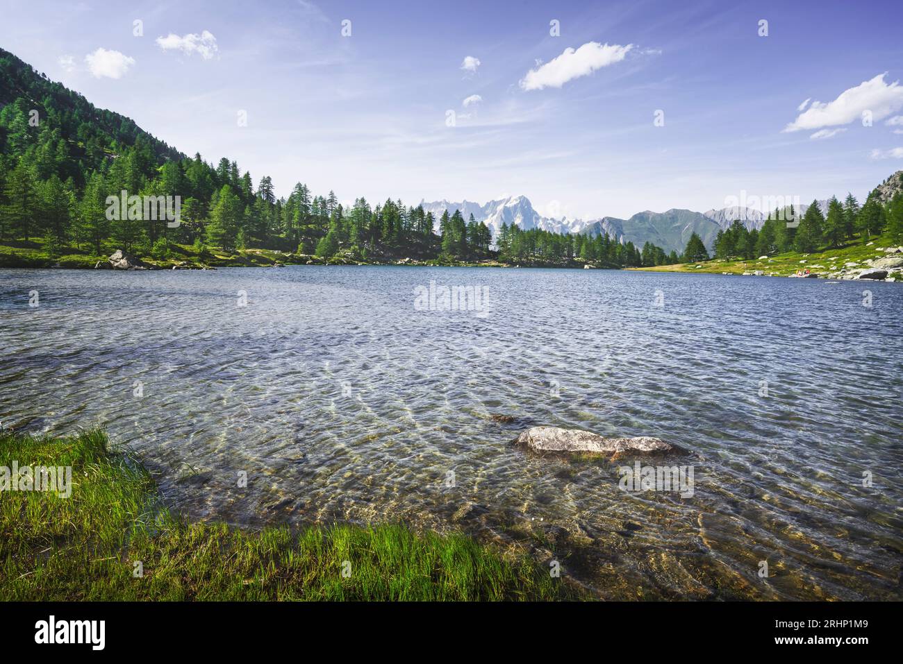 The Arpy Lake (Lago d'Arpy in italian) and the The Grandes Jorasses ...