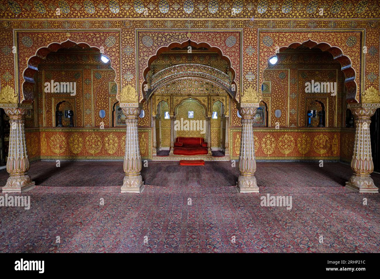 India, state of Rajasthan, Bikaner, Fort Junagarh built in red ...