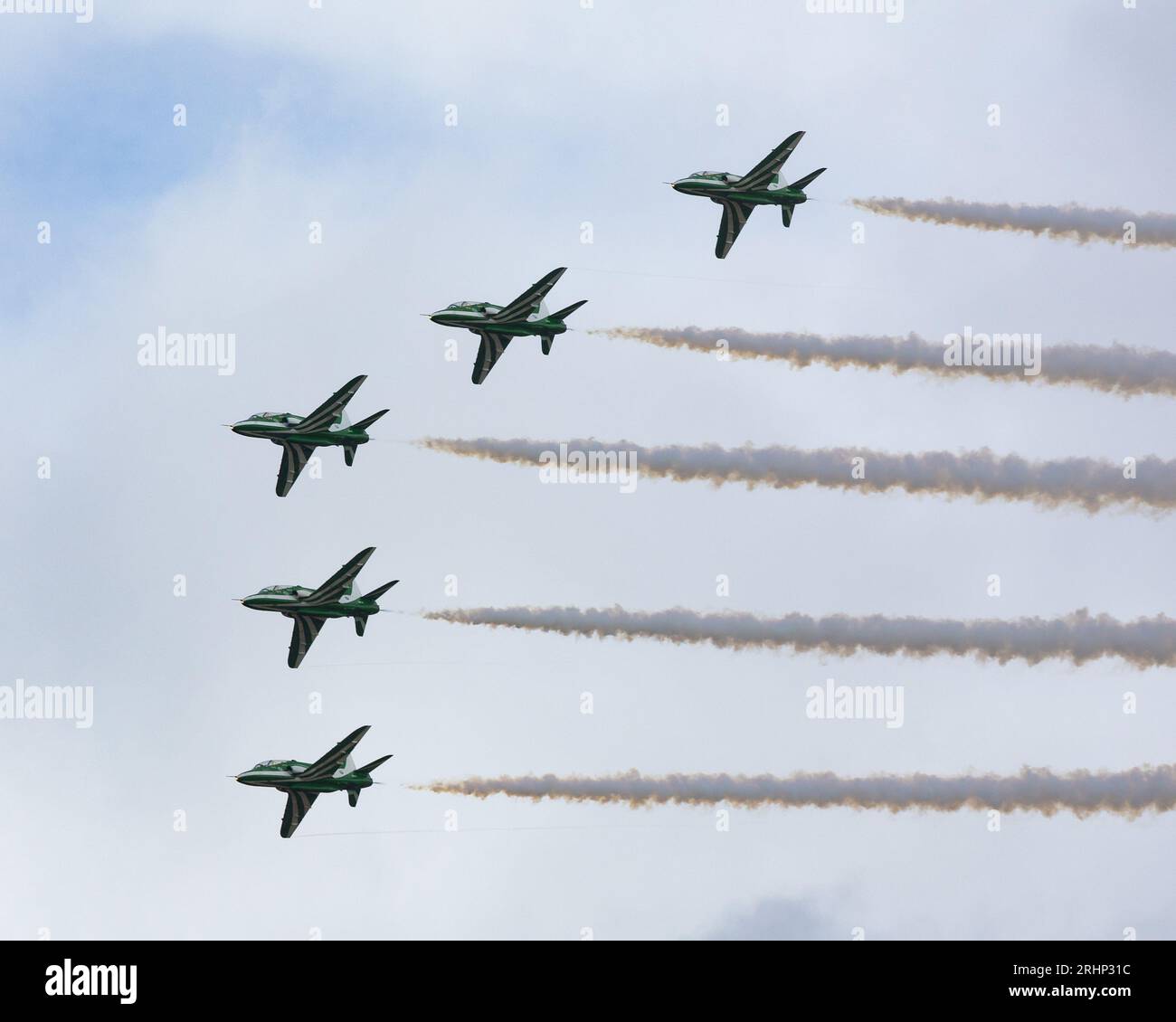 Royal Saudi Air Force formation jet aerobatic team at the 2023 Royal ...