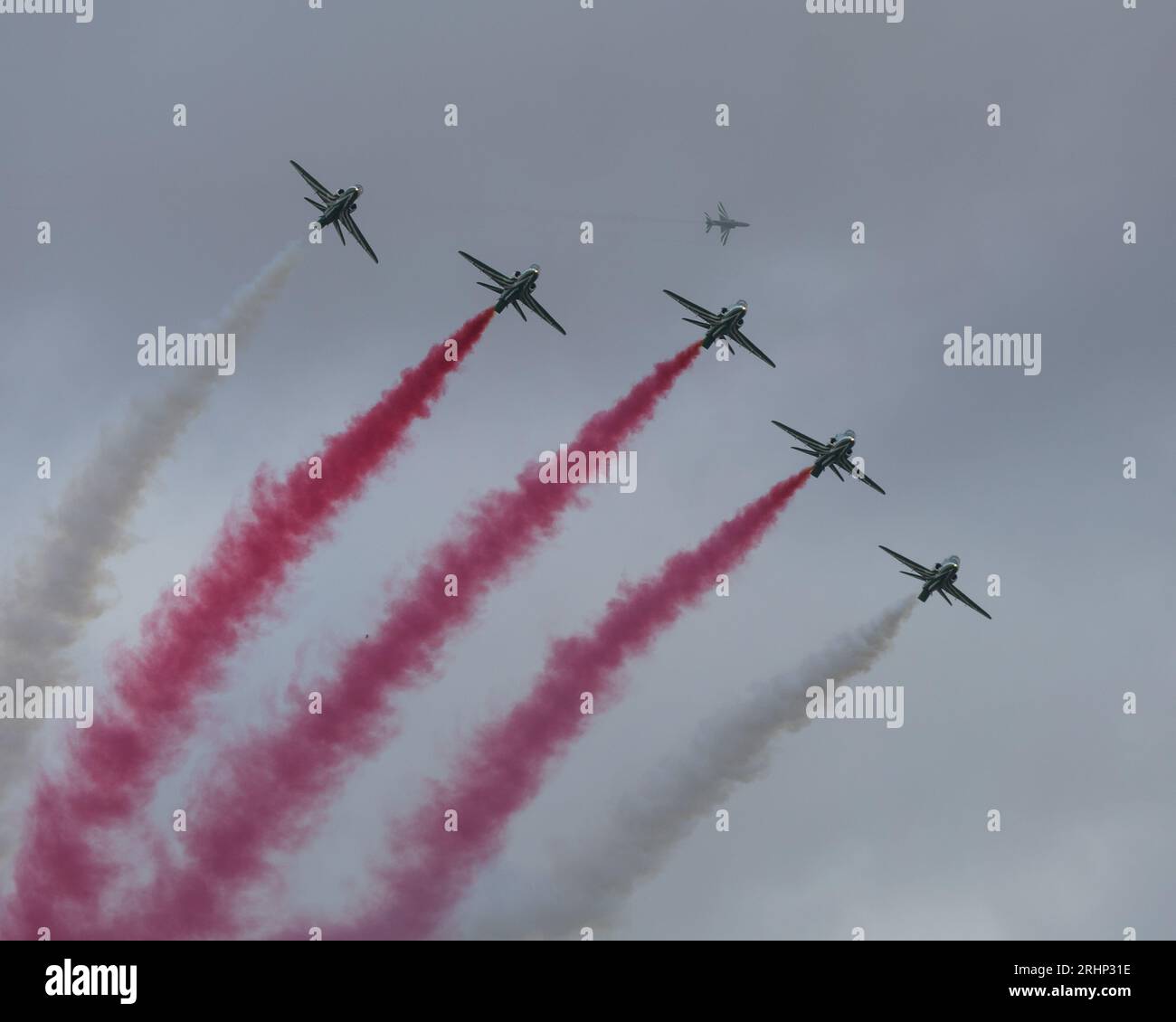 Royal Saudi Air Force formation jet aerobatic team at the 2023 Royal ...
