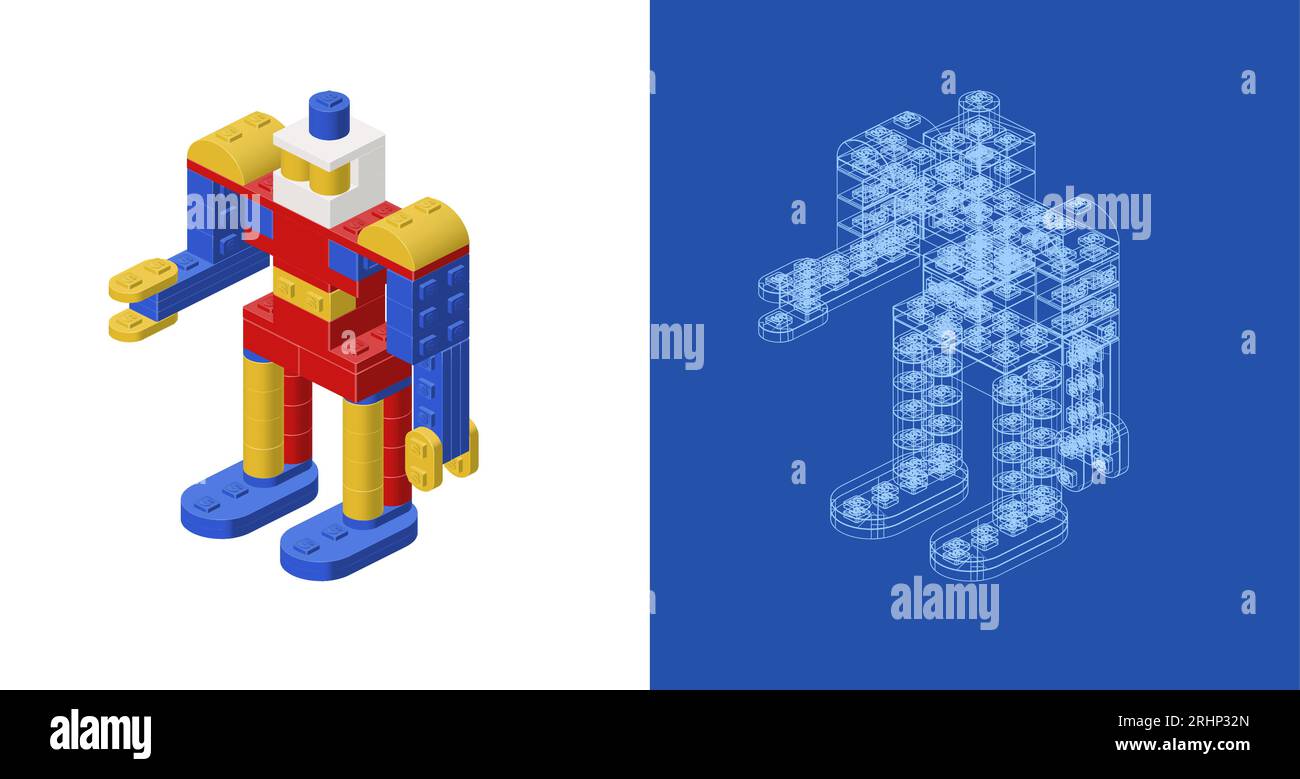 Concept with robot in isometric style for print and design. Vector ...