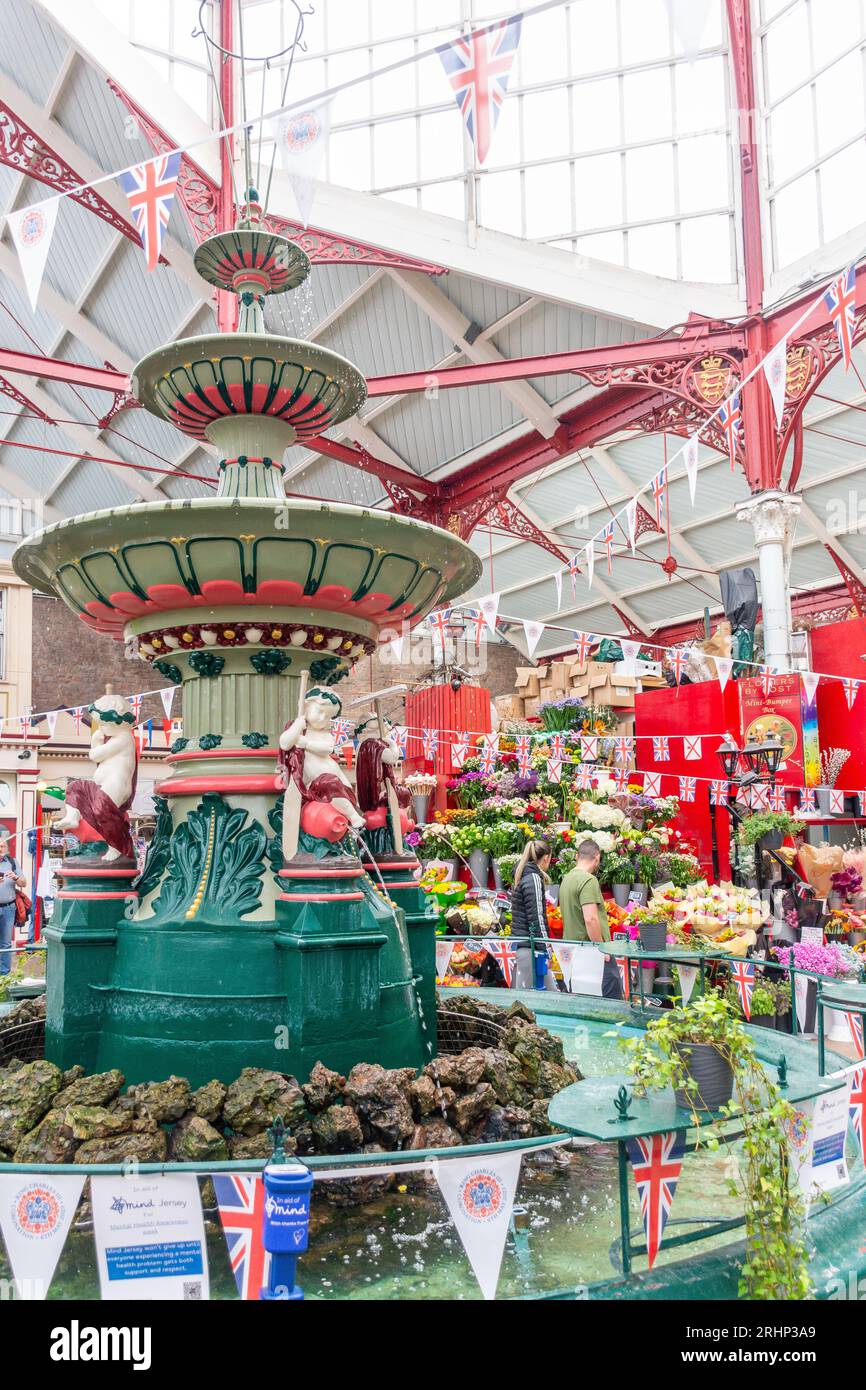 Victorian covered market fruit stall interior stalls central mar hi-res ...