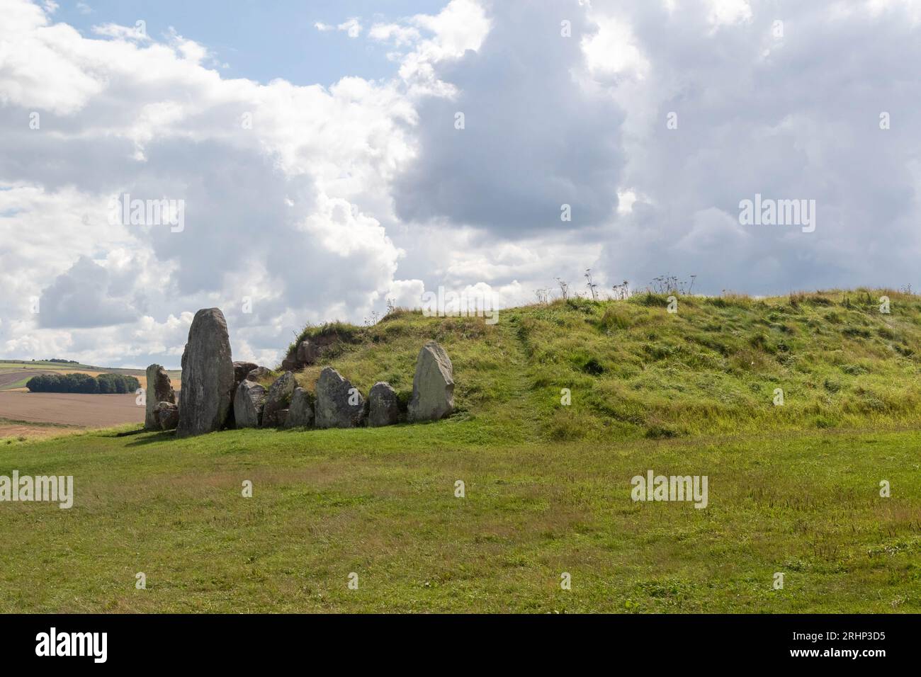 The Neolithic West Kennet Long Barrow or South Long Barrow burial mound ...