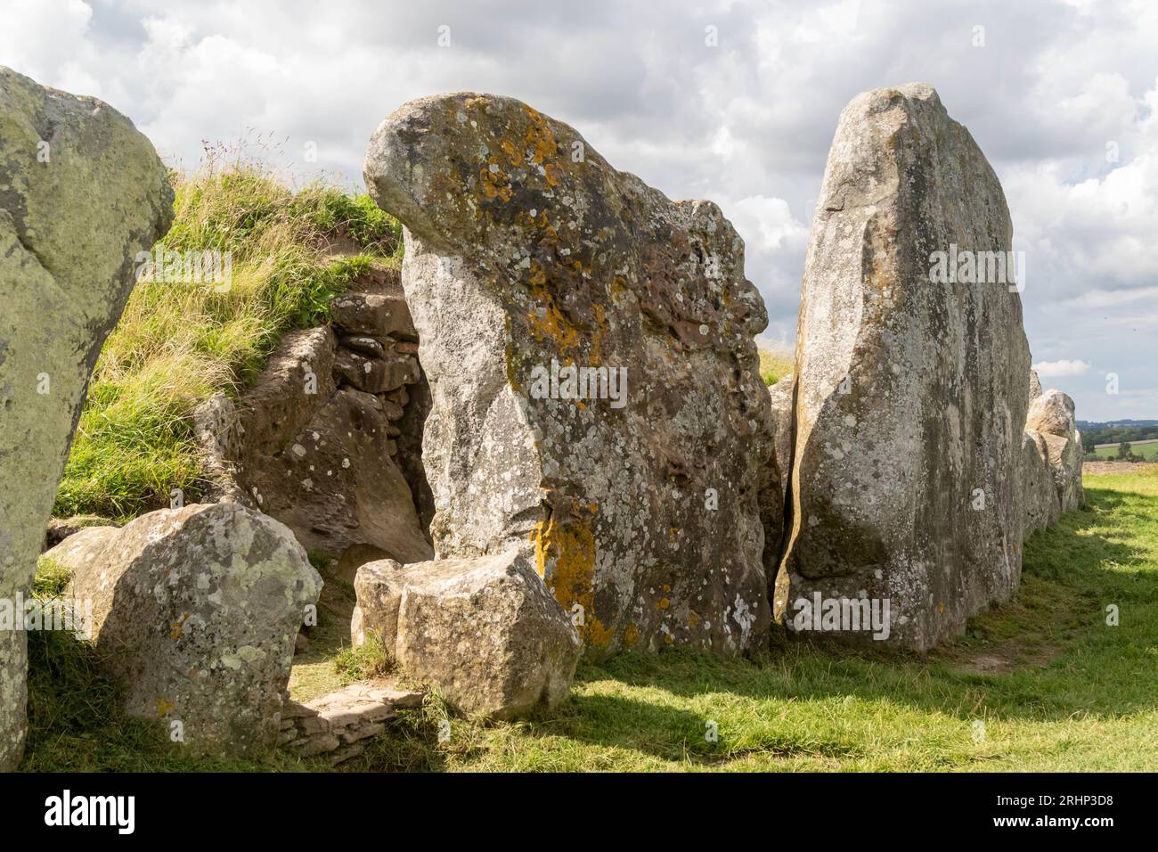 The Neolithic West Kennet Long Barrow or South Long Barrow burial mound ...