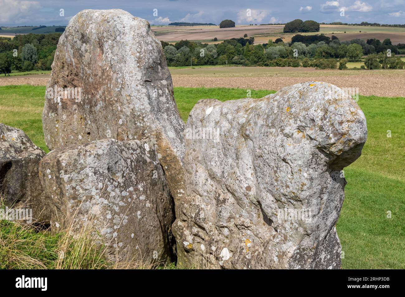 The Neolithic West Kennet Long Barrow or South Long Barrow burial mound ...
