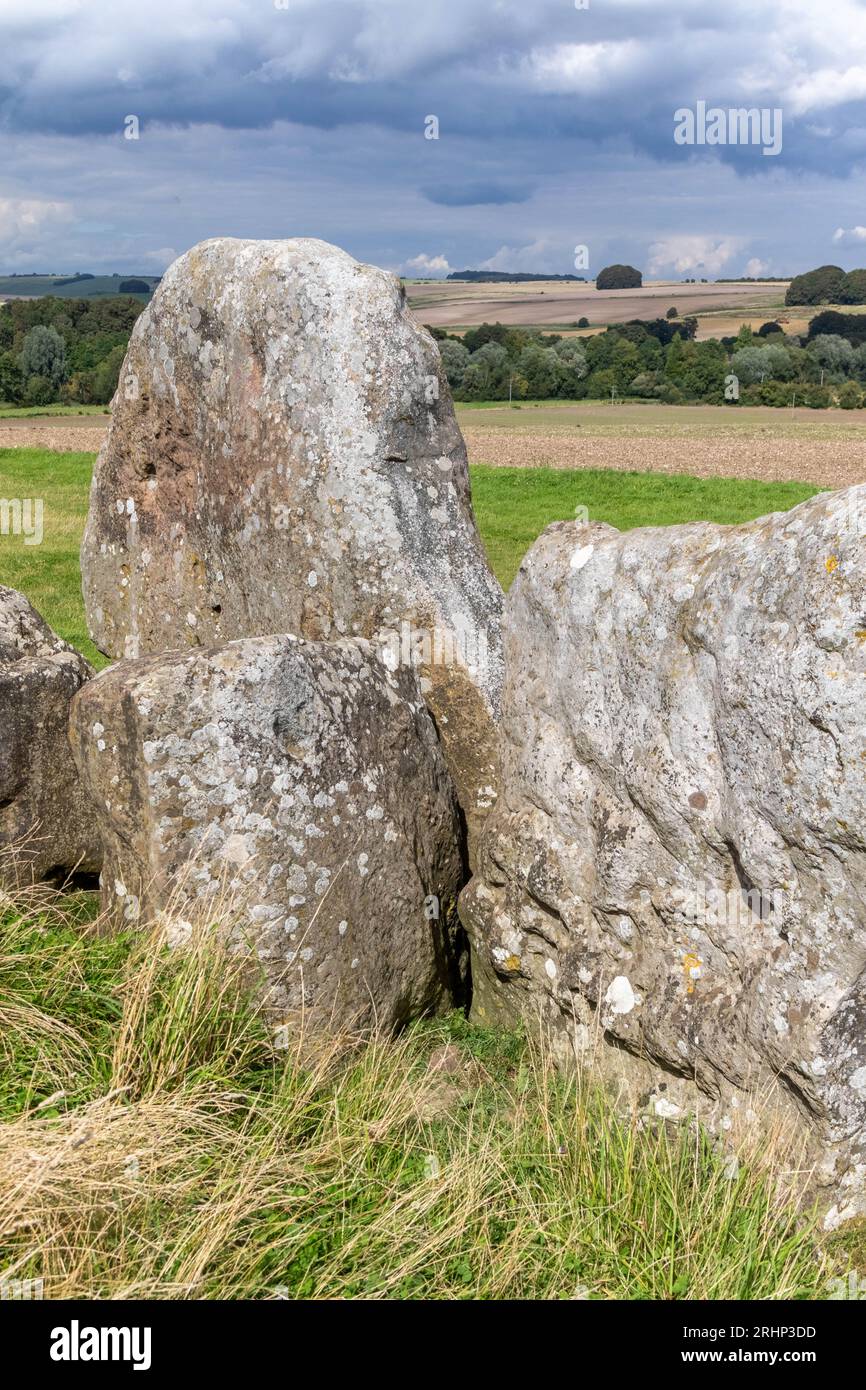 The Neolithic West Kennet Long Barrow or South Long Barrow burial mound ...