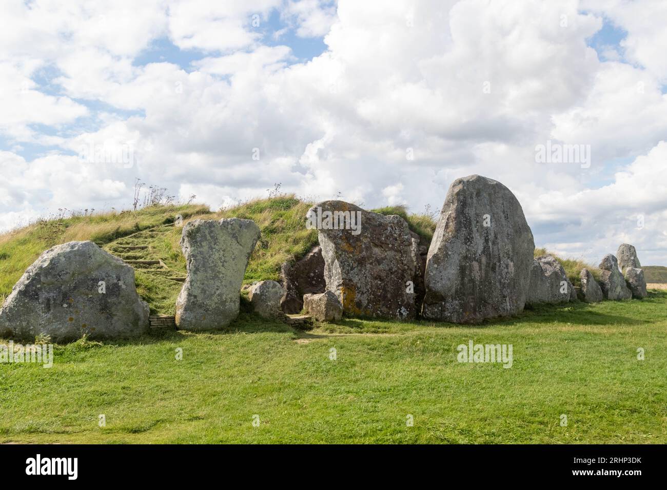 The Neolithic West Kennet Long Barrow or South Long Barrow burial mound ...