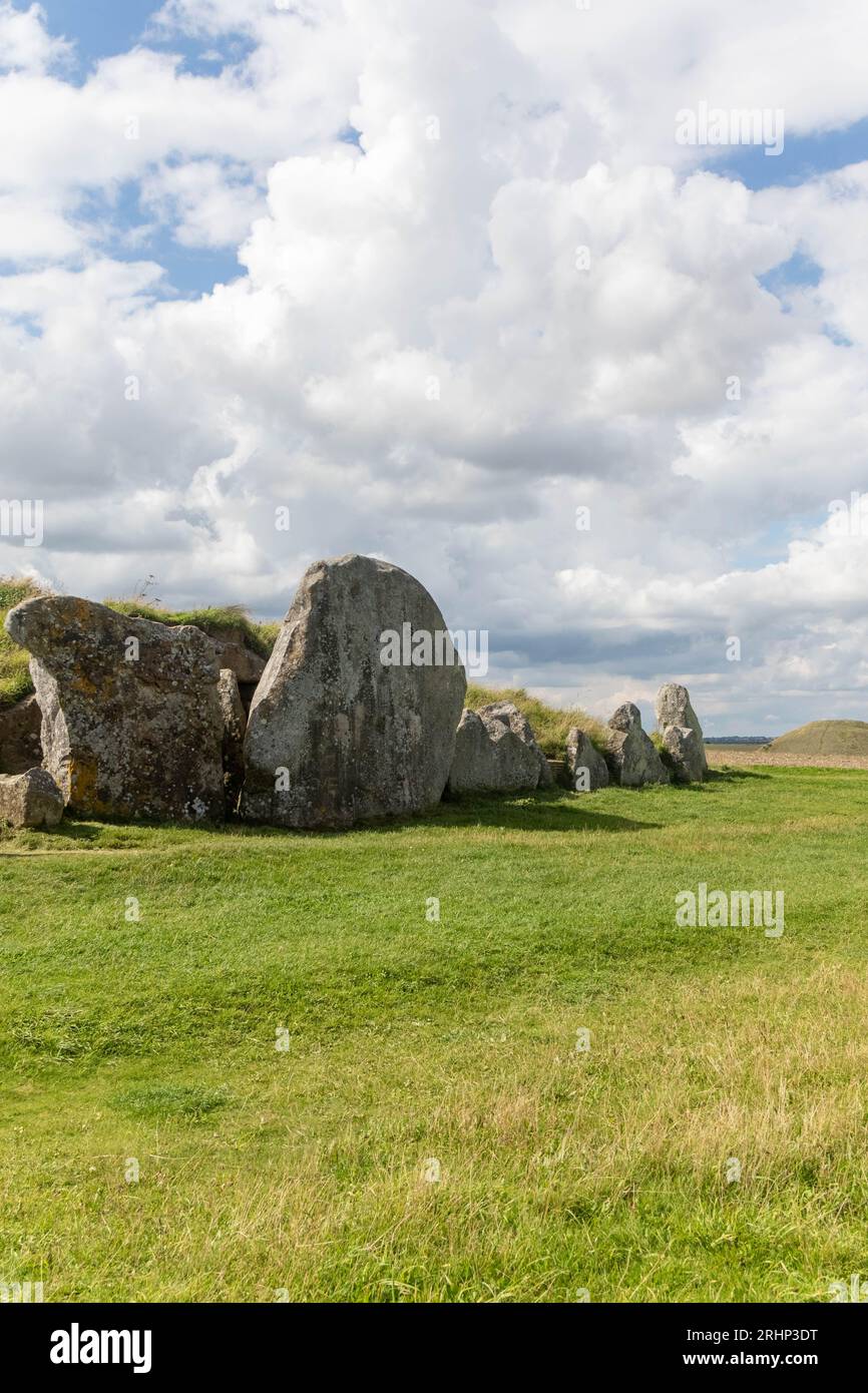 The Neolithic West Kennet Long Barrow or South Long Barrow burial mound ...