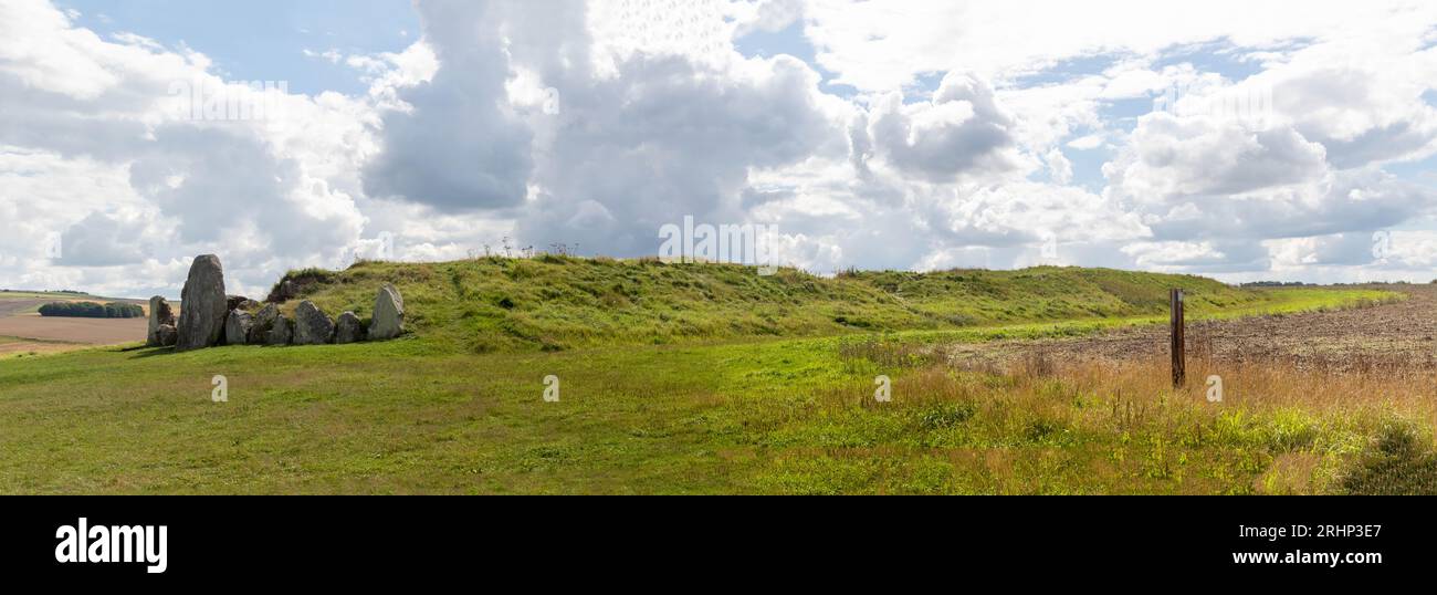 The Neolithic West Kennet Long Barrow or South Long Barrow burial mound ...