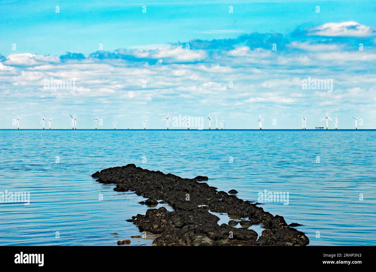 The remains of Hampton Pier, Herne Bay, Kent, looking out into the ...