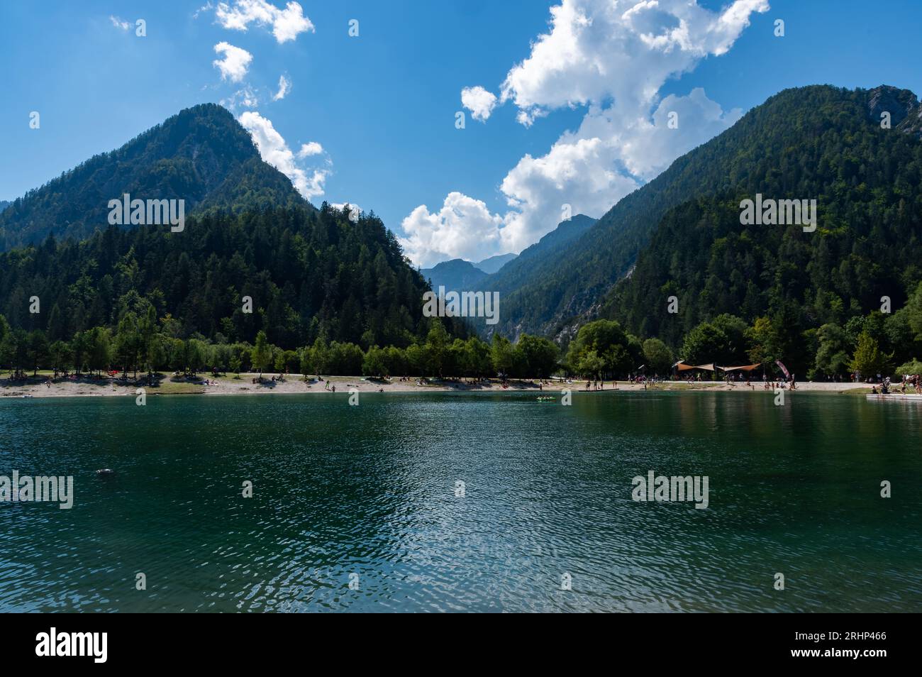 Kranjska Gora (Slovenia) - Summer view of the alpine lake of Jasna with ...