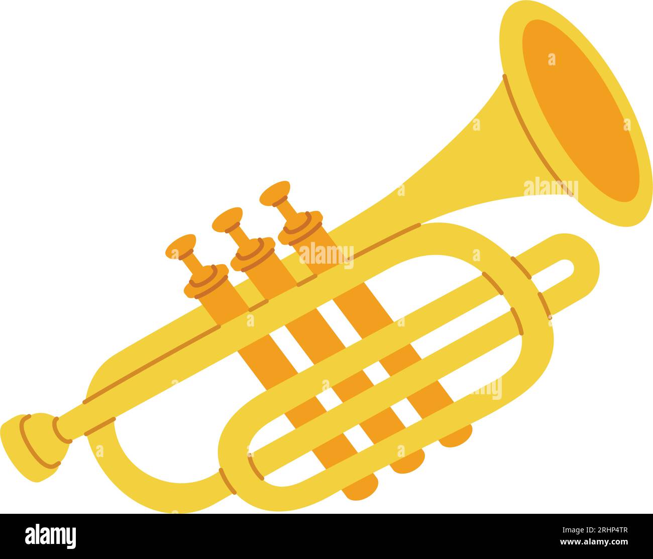 Tuba, trumpet. Musical instruments silhouette. Vector illustration ...