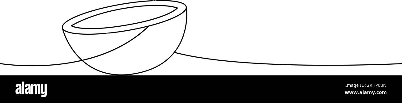 Bowl of soy one line continuous drawing. Japanese cuisine, traditional ...