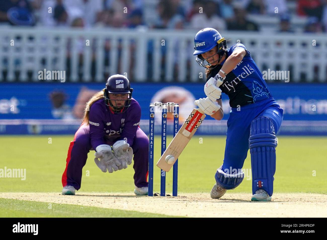 London Spirit’s Amelia Kerr hits out during The Hundred match at Lord's ...