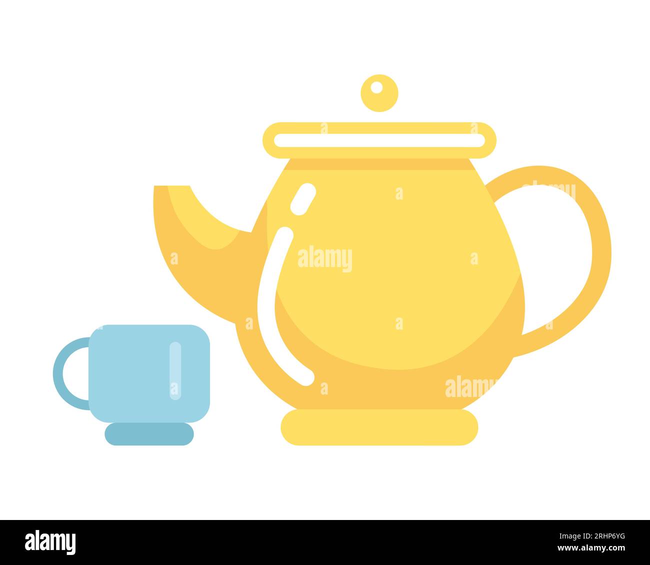 Teapot and cup semi flat colour vector object Stock Vector Image & Art ...