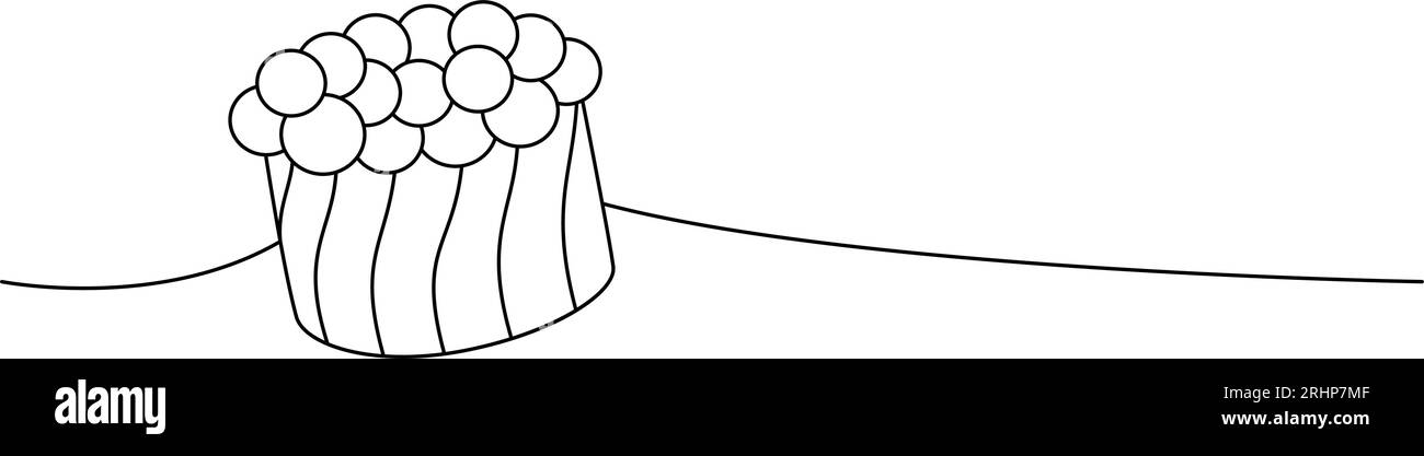 Ikura sushi one line continuous drawing. Japanese cuisine, traditional ...