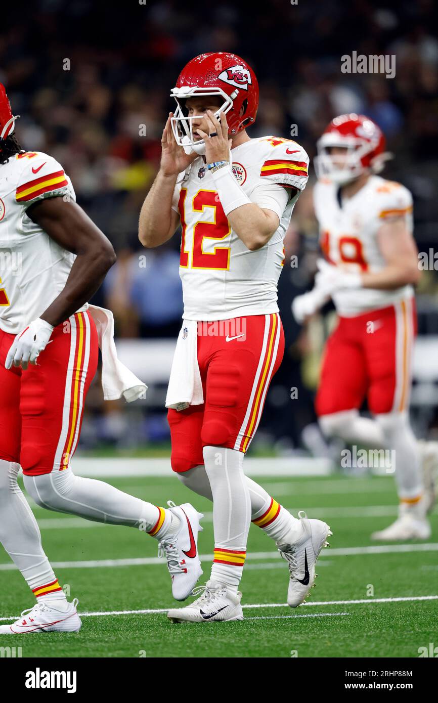 Kansas City Chiefs quarterback Shane Buechele (12) during an NFL ...