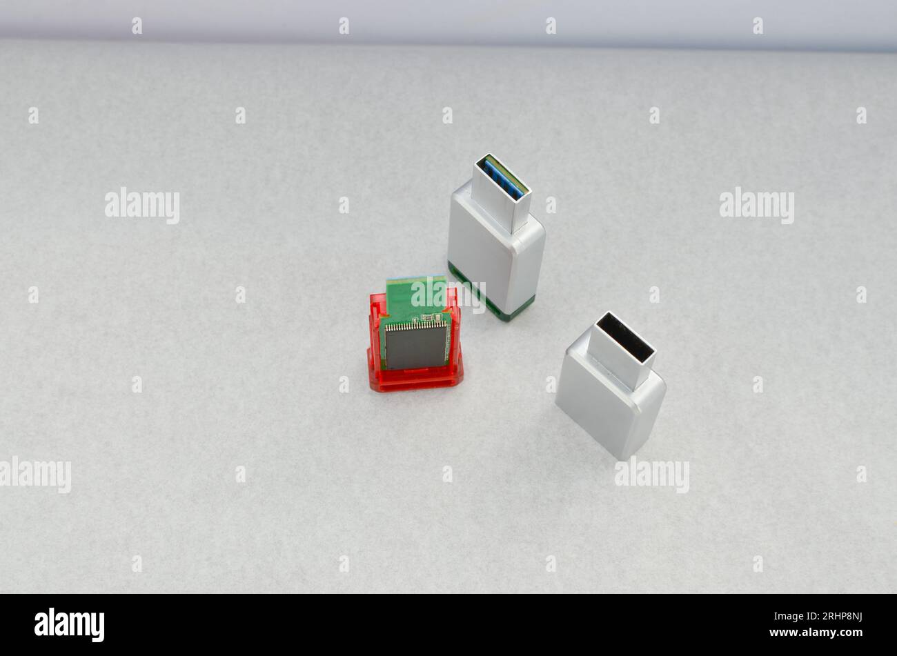 Closeup of an open USB stick revealing its internal circuitry for ...
