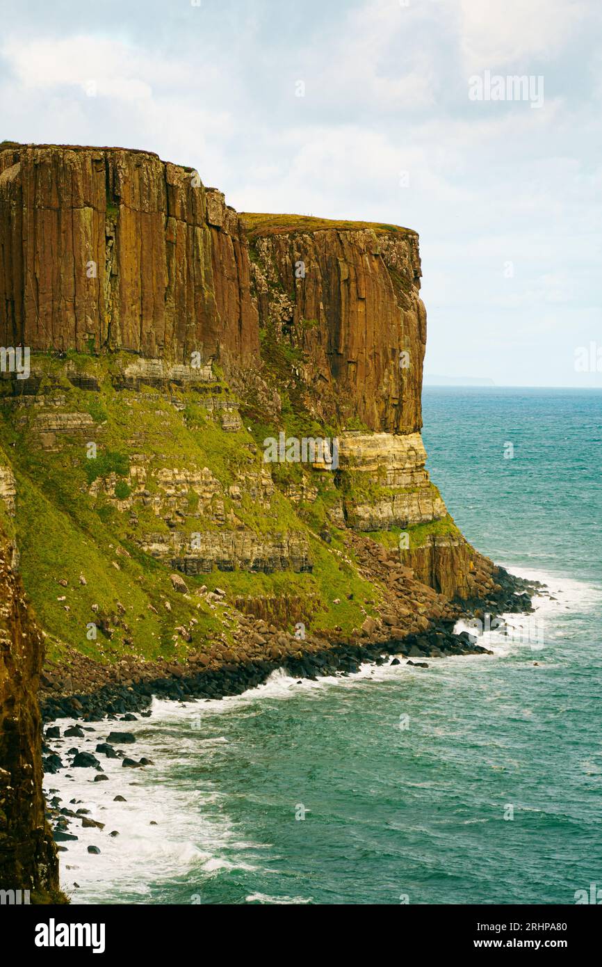 View of Kilt Rock landscape cliff and rocky mountain texture next to ...