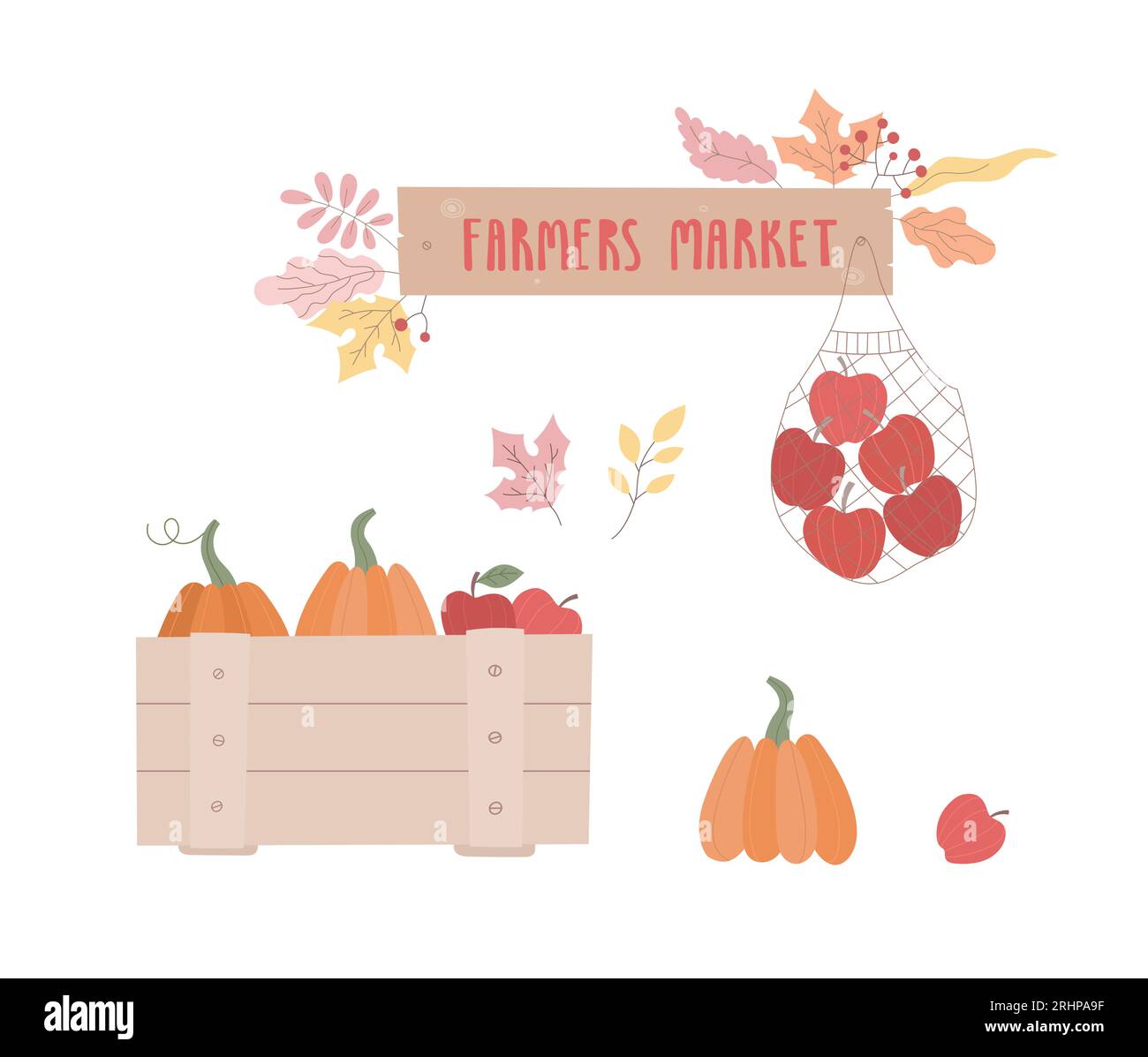 Farmers market summer produce Stock Vector Images - Alamy