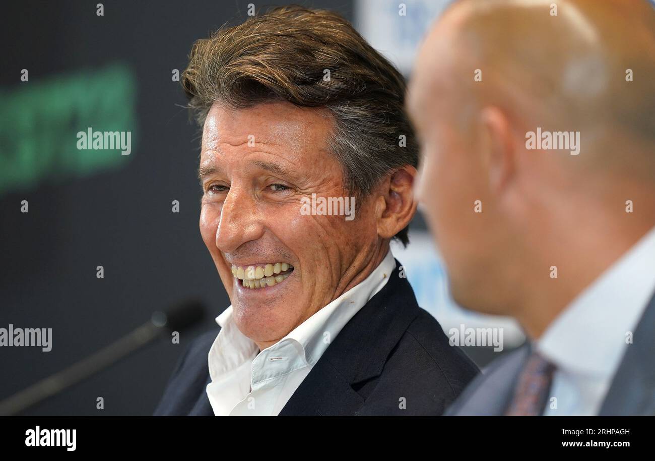 President of World Athletics Sebastian Coe during a press conference ...