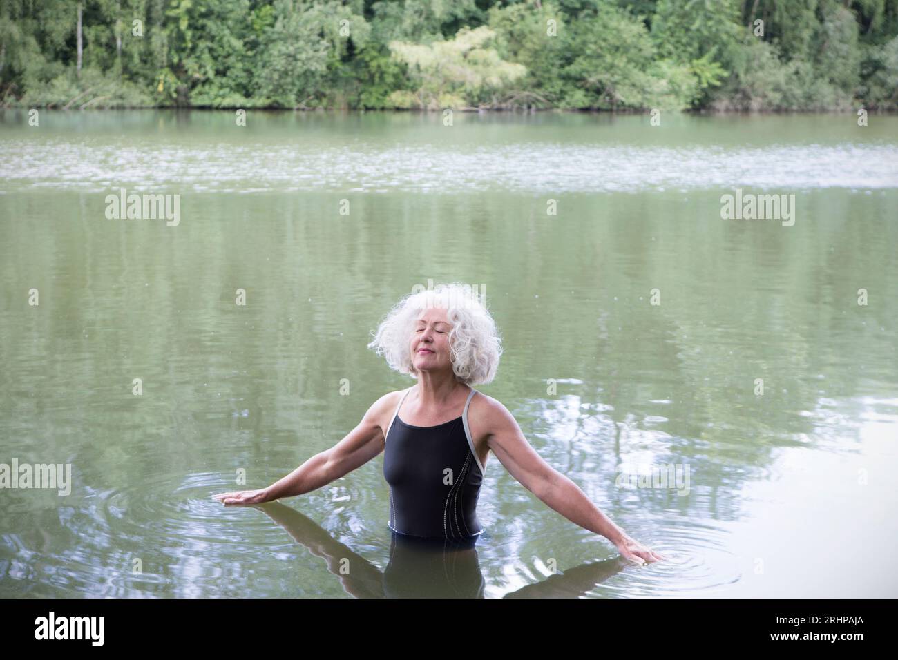 Senior citizen woman in bathing hi-res stock photography and images - Alamy