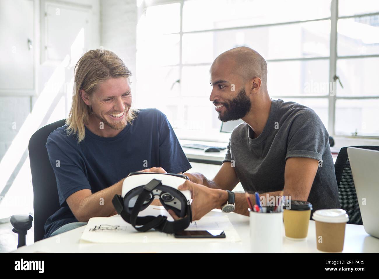 Men with VR glasses Stock Photo - Alamy