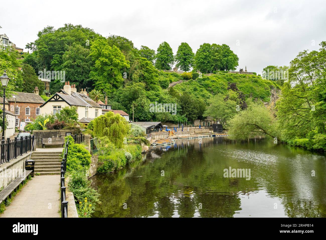 River Nidd gorge from the West, Knaresborough, North Yorkshire, England ...