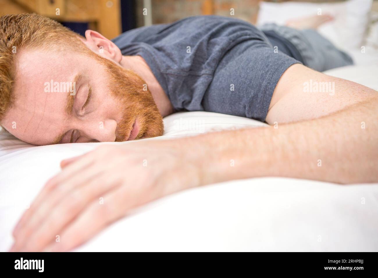 Exhausted man bed hi-res stock photography and images - Alamy