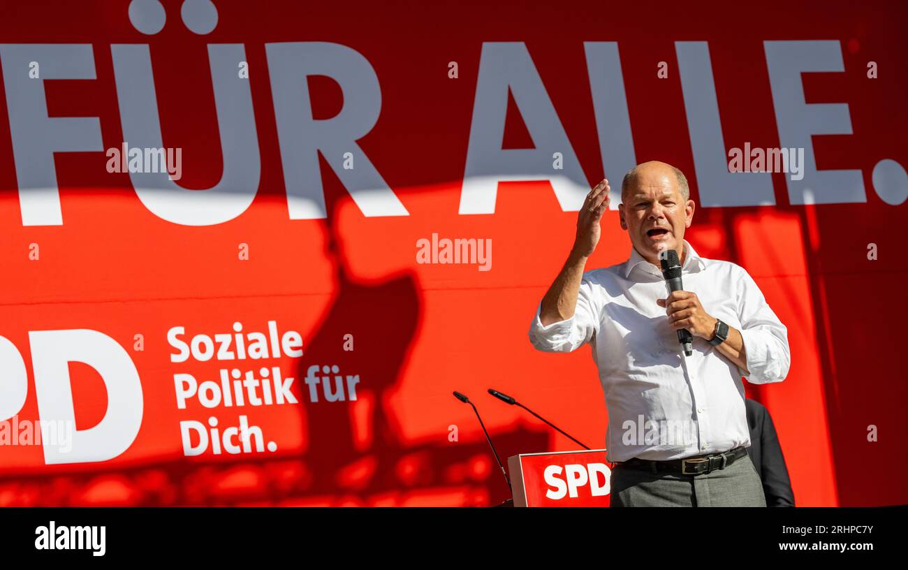 Munich, Germany. 18th Aug, 2023. German Chancellor Olaf Scholz (SPD ...