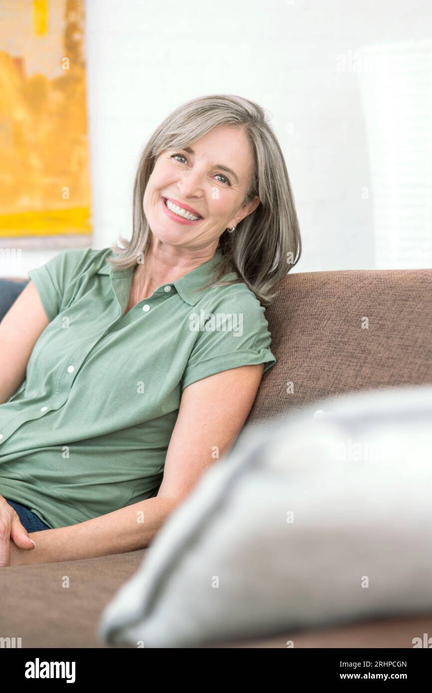 Serene older woman enjoying hi-res stock photography and images - Alamy