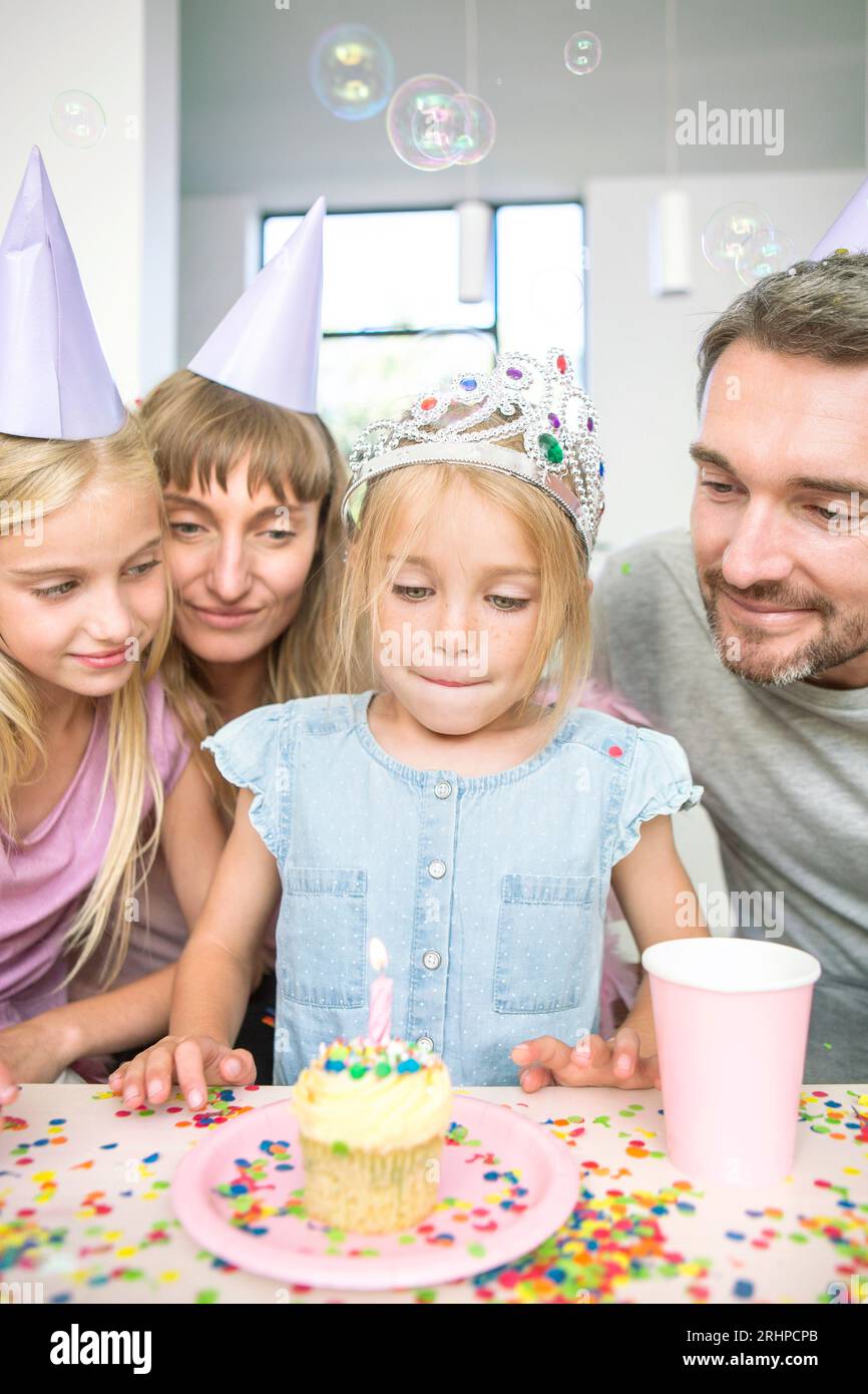 Children birthday party with family Stock Photo - Alamy