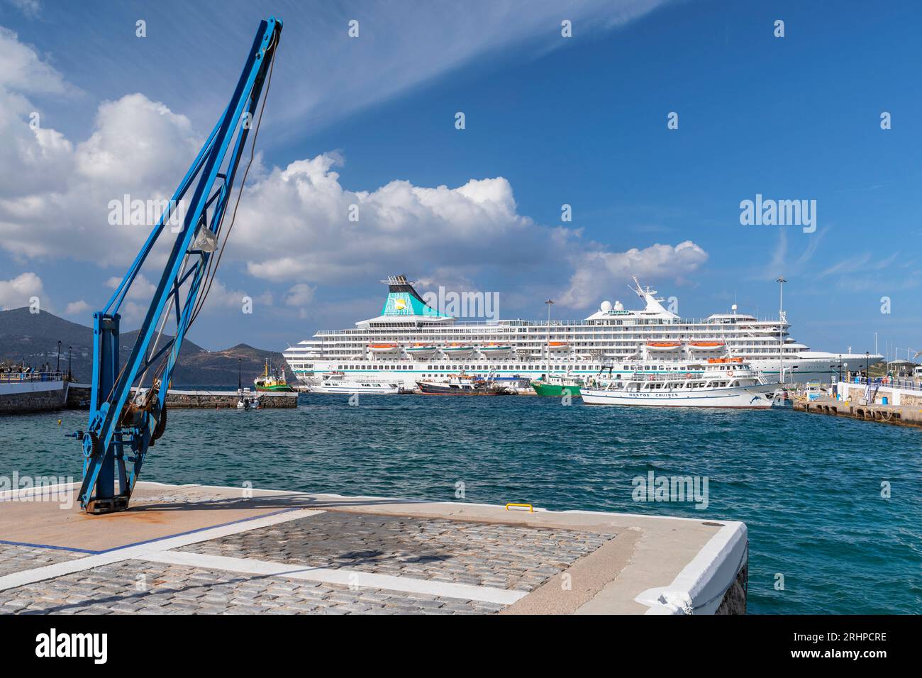 Cruise ship at the port, Agios Nikolaos, Crete, Greece Stock Photo - Alamy
