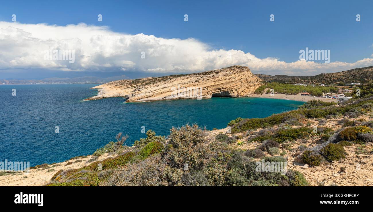 Matala Bay, Heraklion District, Crete, Greece Stock Photo - Alamy