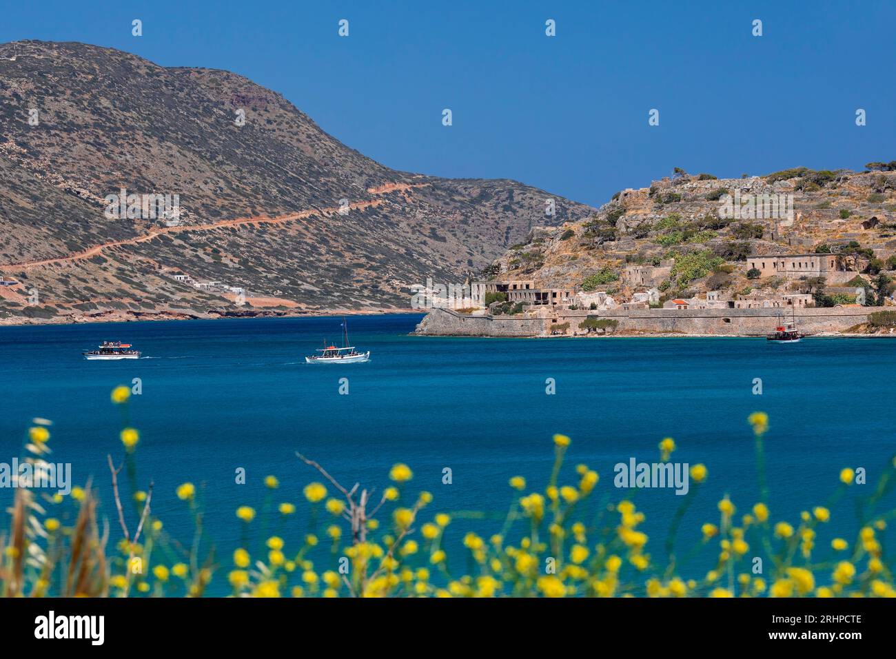 Spinalonga Island, former leper island, Gulf of Mirabello, Crete ...