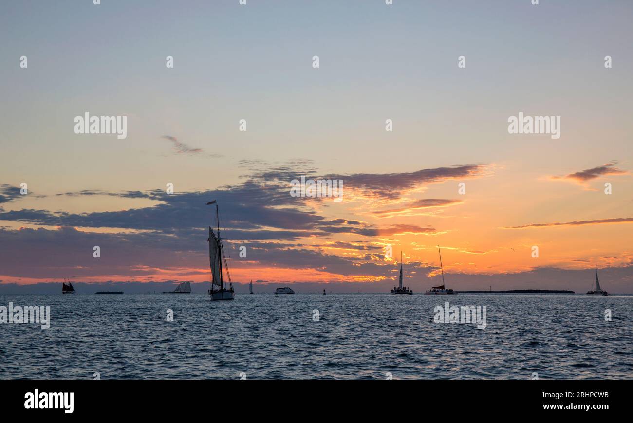 Key West, Florida, USA. View across the Gulf of Mexico from Mallory ...