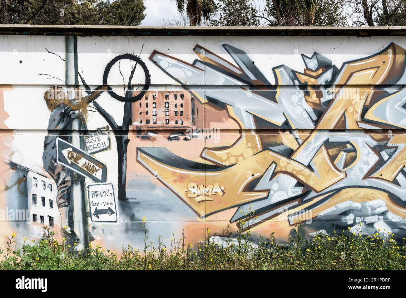 Spain, Andalusia, Granada, big street art gallery at park Federico ...