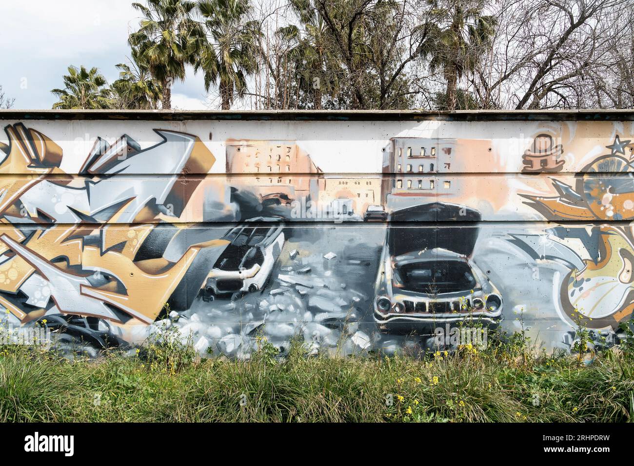 Spain, Andalusia, Granada, big street art gallery at Federico Garcia ...