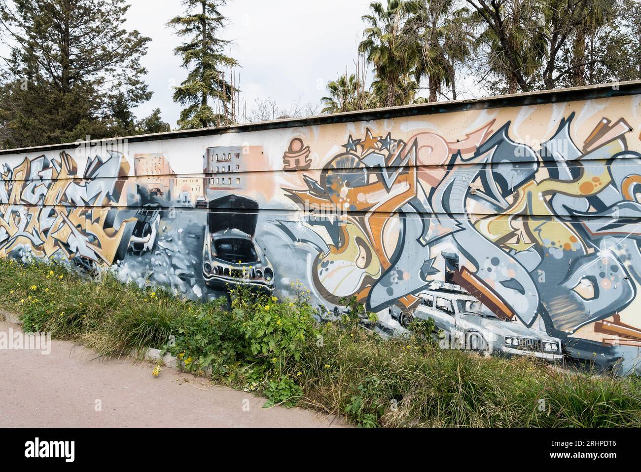 Spain, Andalusia, Granada, big street art gallery at park Federico ...