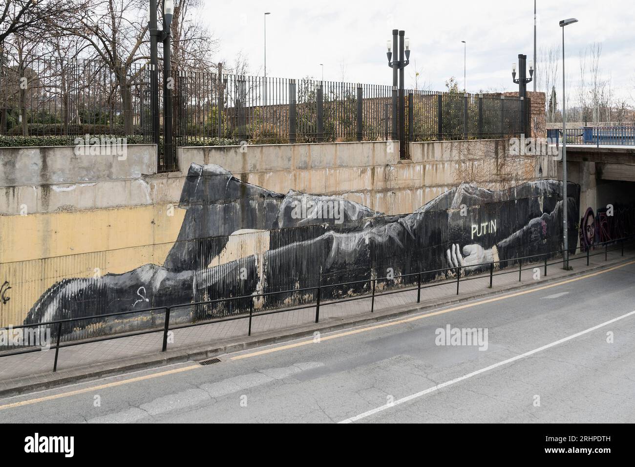 Spain, Andalusia, Granada, big street art gallery at park Federico ...